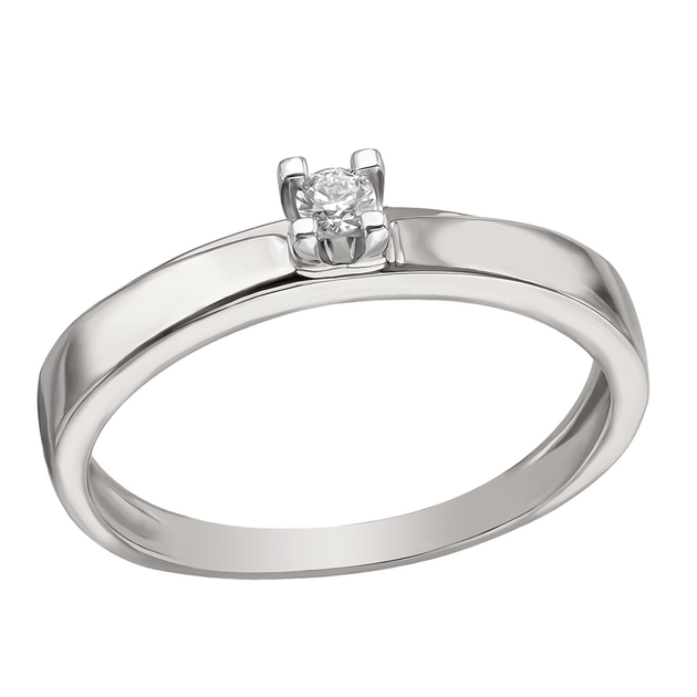 Кольцо в белом золоте с бриллиантом Tango Jewellery Company 750681В ...