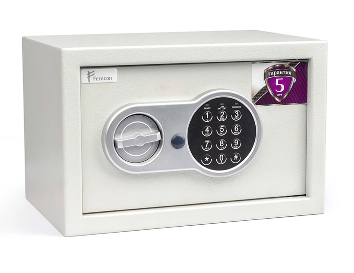 Сейф Ferocon БС-21Е.7035 200x310x200 мм. светло-серый – фото, отзывы ...