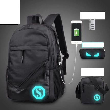 Рюкзак Senkey & Style черный с USB с кодовым замком, пеналом и с сумкой ...