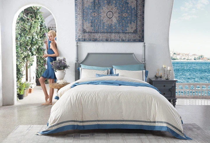 Двоспальний King Size комплект Valeron Dante Cream Жаккард – фото ...