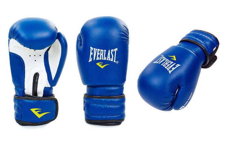 Перчатки для бокса и единоборств на липучке Everlast 5018 синий-белый 4 ...