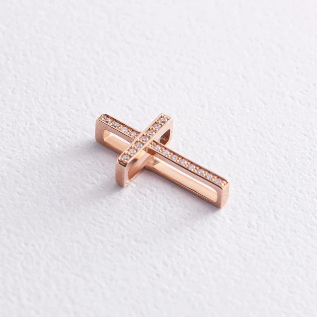 Хрестик у червоному золоті з діамантами 16552421 Онікс від продавця Golden Tree в інтернет