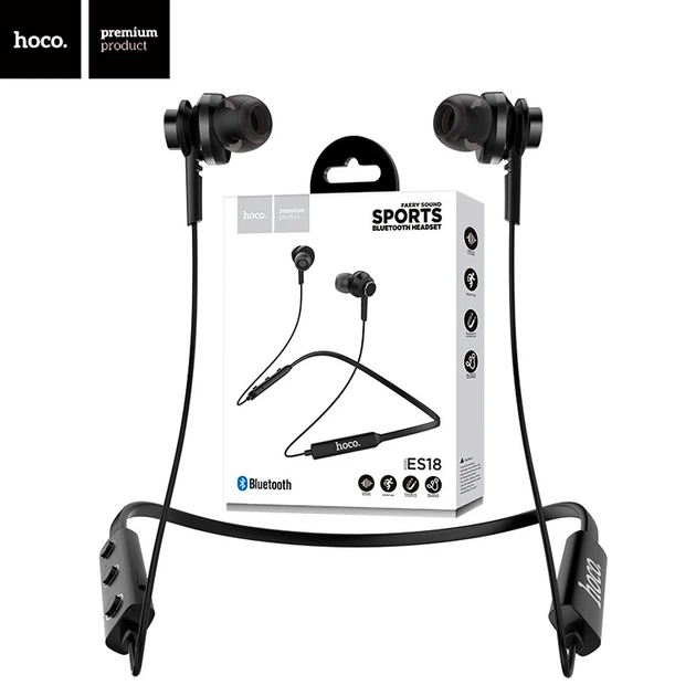 Bluetooth навушники з мікрофоном Hoco ES18 чорні купити в інтернет ...
