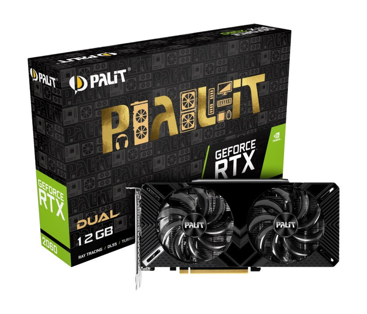 Видеокарта GeForce RTX 2060 12GB GDDR6 Dual Palit (NE62060018K9-1160C ...