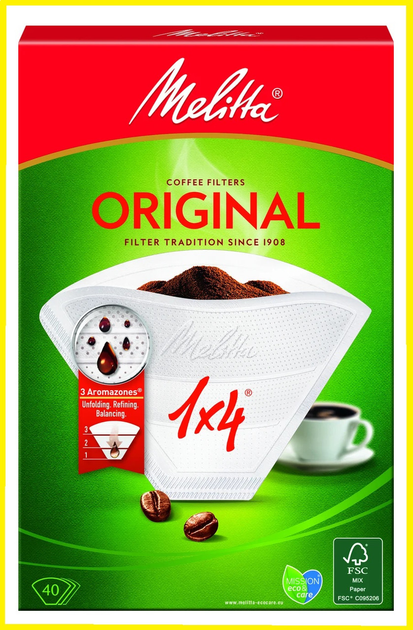 Фильтры бумажные 40шт. Melitta Original 1X4 – фото, отзывы ...