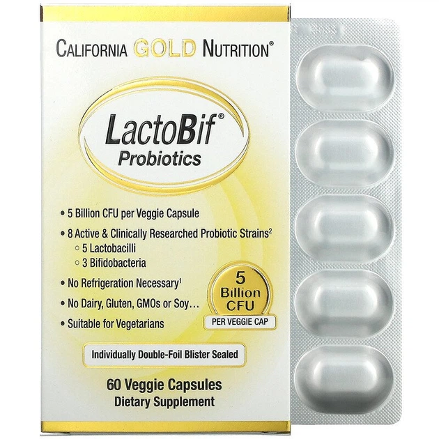 Пробиотик California Gold Nutrition LactoBif Probiotics 5 Billion CFU ...
