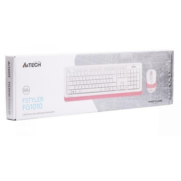Комплект клавиатура мышь беспроводной A4tech Fg1010 Pink Usb фото