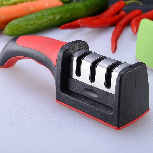 Точилка для ножей кухонная ручная Sharpener RS-168 Красно-черный ...