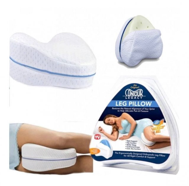 Подушка ортопедическая для ног Contour Leg Pillow белая с эффектом ...