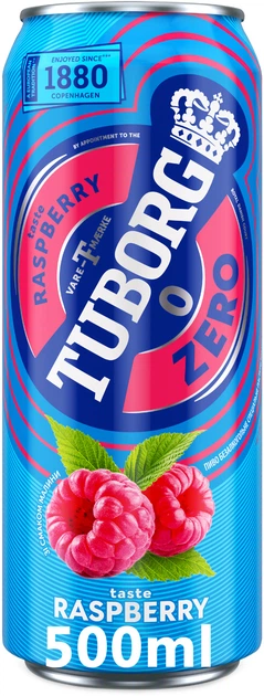 Упаковка безалкогольного пива Tuborg Zero №0 taste Raspberry светлое ...