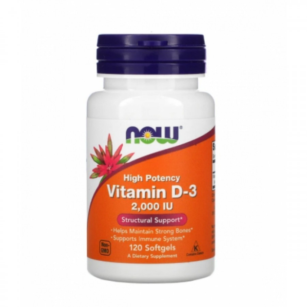 Витамин Д3, Vitamin D-3, Now Foods, 2000 МЕ, 120 капсул (NOW-00367 ...