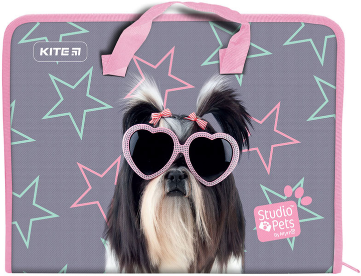 Папка-портфель Kite Studio Pets A4 1 відділ на блискавці Сіро-рожевий ... Папка-портфель Kite Studio Pets A4 1 відділ на блискавці Сіро-рожевий ...
