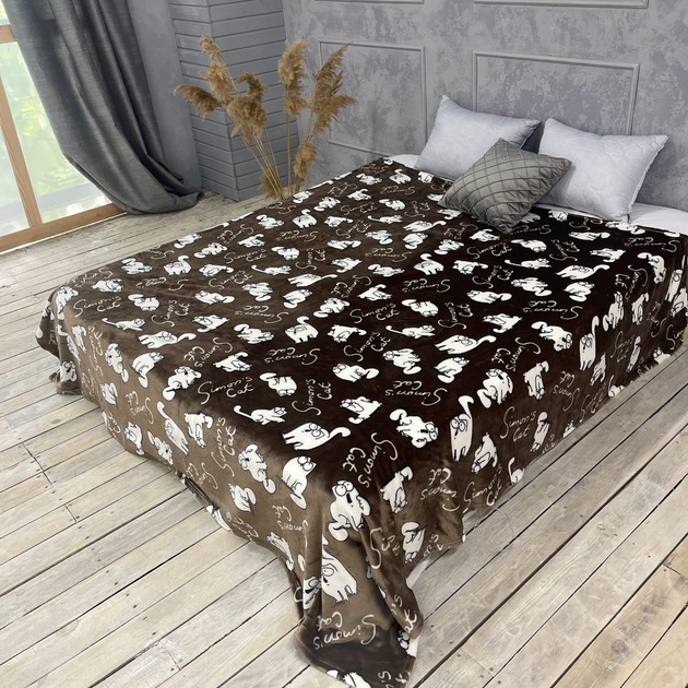 Плед покрывало плюшевое Cappone из микрофибры Котики 150х200 см – фото ...