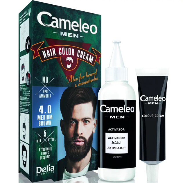 Крем-краска для мужчин Delia Cosmetics Cameleo Men для волос бороды и ...