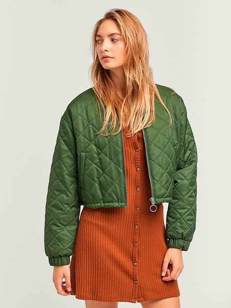 Бомбер женский Stradivarius XAZ336577IBYY S Зеленый (8000006342083) – в ...