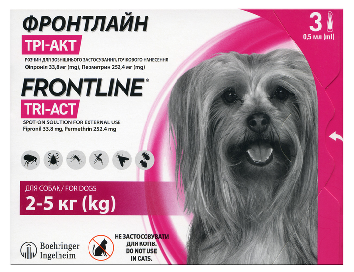 Капли противопаразитарные Boehringer Ingelheim Фронтлайн ТРИ-АКТ для ...