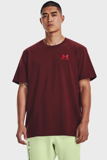 Мужская бордовая футболка UA LOGO EMB HEAVYWEIGHT Under Armour XXL ...