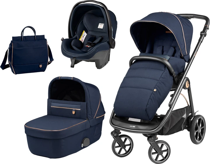 Коляска 3 в 1 Peg-Perego Veloce Blue Shine SL Синяя (PACK-VEL31SL000007 ...