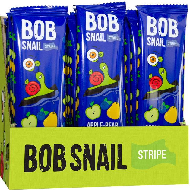 Упаковка цукерок Bob Snail натуральних Яблуко Груша Чорниця 14 г х 30