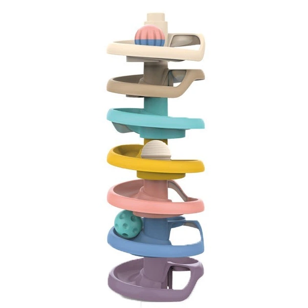 Развивающая игрушка Пирамидка Башня Спираль Лабиринт с шариками погремушками 7 уровней