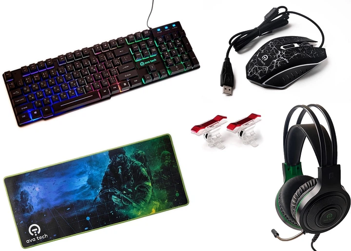 Комплект AvaTech Gaming combo 5 in 1, Black – фото, отзывы ...