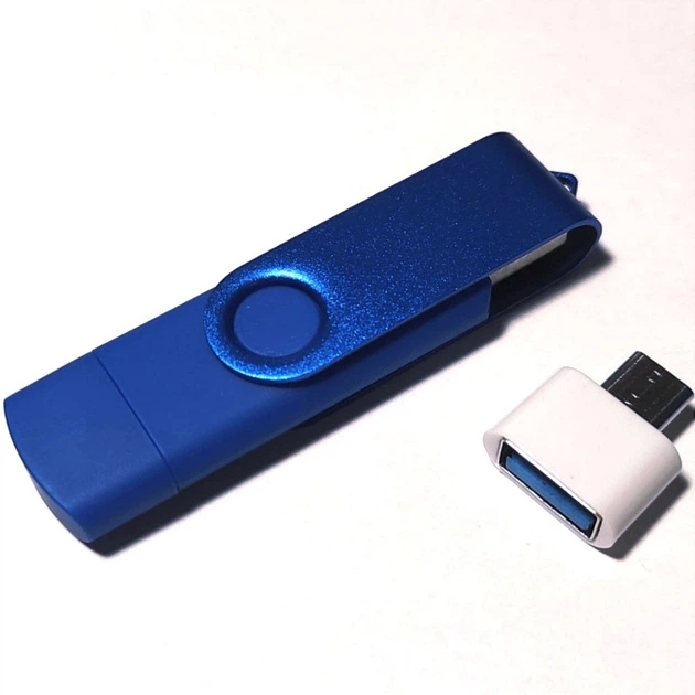 Флеш накопитель Jaster двухсторонняя 32GB OTG USB 2.0 microUSB Blue ...