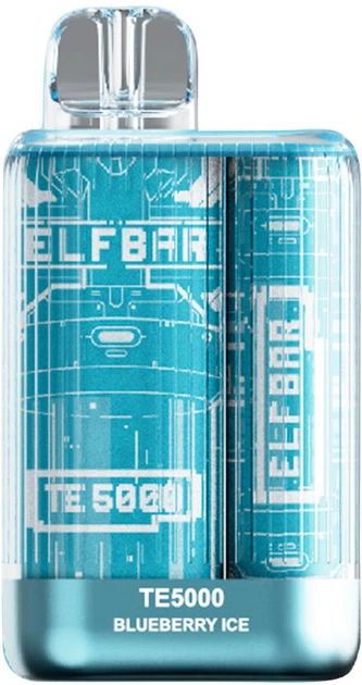 Одноразовая электронная сигарета Elf Bar TE5000 13.5 мл 5% Ледяная черника (6939287976125 ...