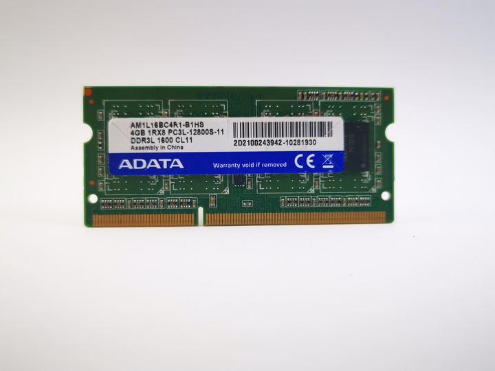 Оперативная память для ноутбука Sodimm Adata Ddr3l 4gb 1600mhz Pc3l