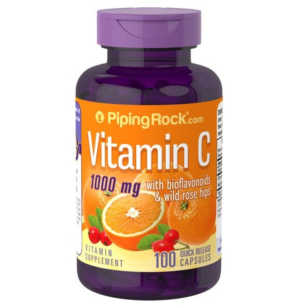 Витамин C Piping Rock Vitamin C 1000 mg with Bioflavonoids & Rose Hips ...