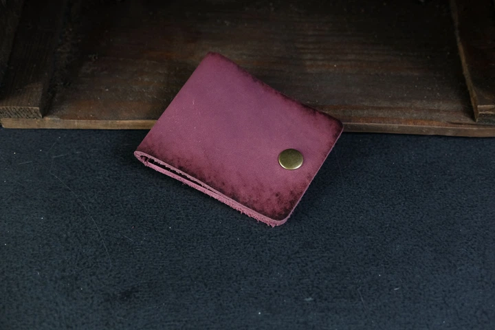 Шкіряний гаманець портмоне Жорик натуральна шкіра італійський Краст колір Бордо Стильні