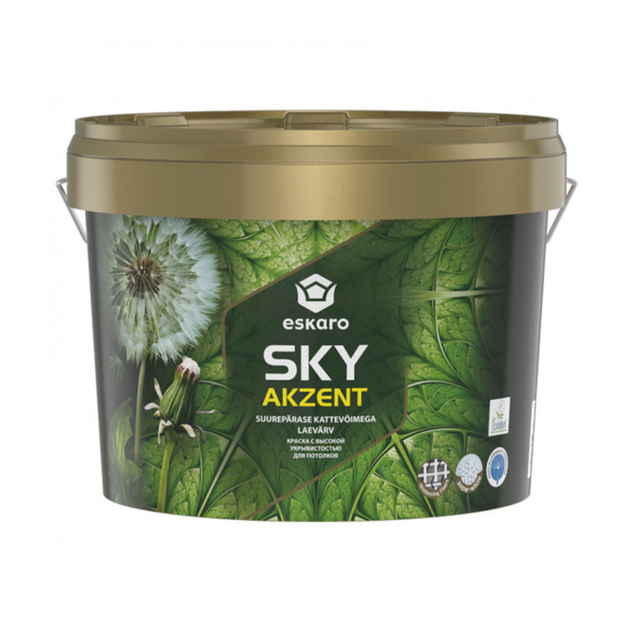 Краска для потолка Eskaro Akzent Sky глубокоматовая 9л – фото, отзывы ...