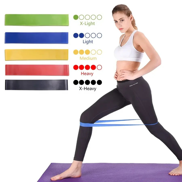 Резинки для фитнеса Fitness Loop Bands комплект 5 шт. Набор спортивных ...