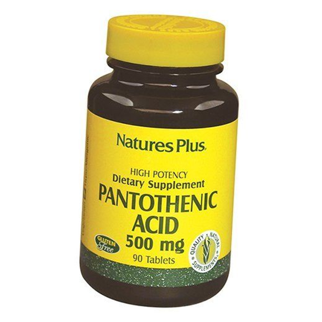 Пантотеновая кислота, Pantothenic Acid 500, Nature's Plus 90таб ...