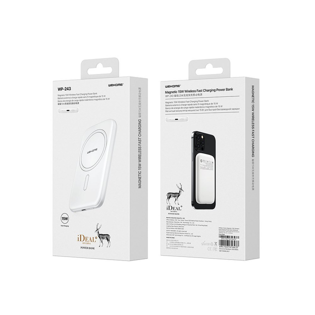 Беспроводной повербанк WK Design Magnet 5000mAh белый (WP-243-WH ...