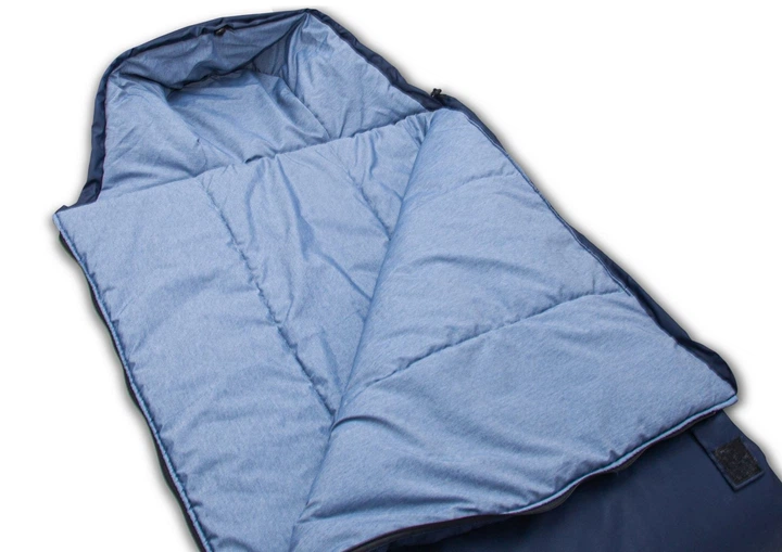 Спальний мішок ковдра з капюшоном і чохлом 210 75см Спальник 210 150см Темно синій фото