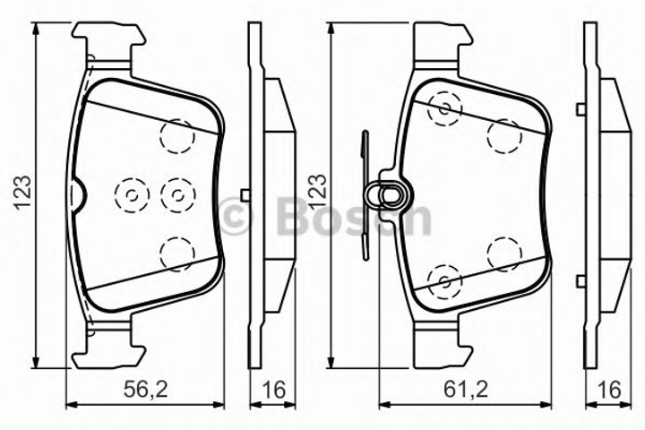 Комплект тормозных колодок, дисковый тормоз Bosch (0986494658) – фото ...