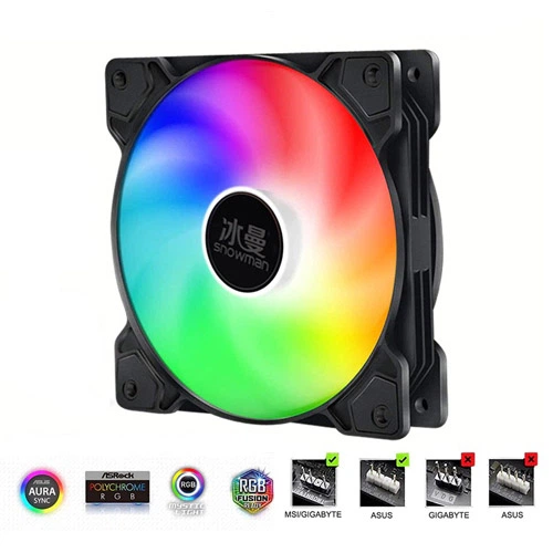 Вентилятор Snowman F120 для корпуса 45фут3/мин 4пин, ARGB подсветка ...