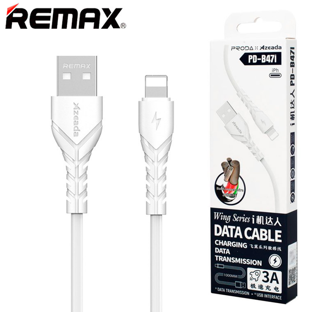 USB кабель Remax PD-B47i Lightning белый – фото, отзывы, характеристики ...