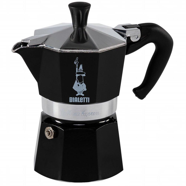 Кофеварка Bialetti гейзерная на 3 чашки, Moka express черная 130 мл ...