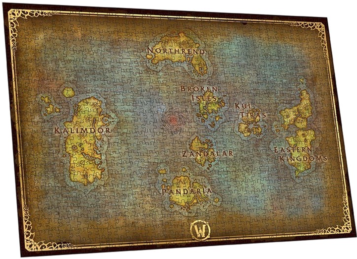 Пазлы ABYstyle World of Warcraft 1000 pieces Azeroth's map (Карта ...