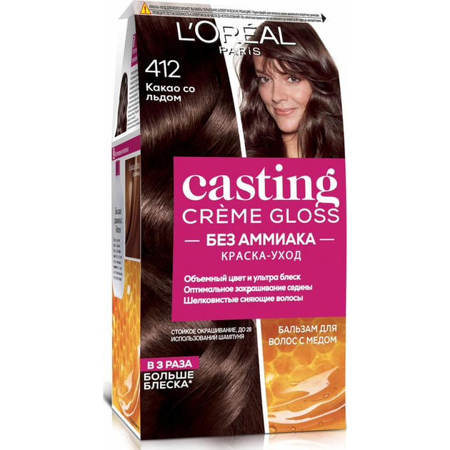 Краска для волос L"Oreal Paris Casting Creme Gloss 412 - Какао со льдом ...