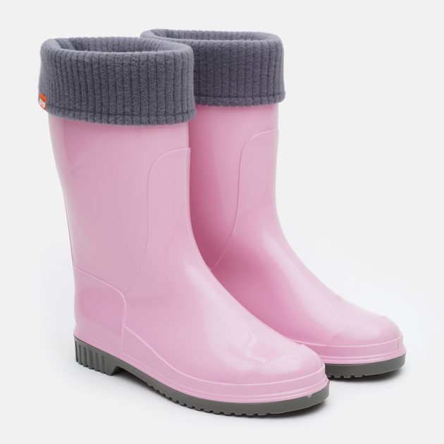 Женские резиновые сапоги высокие Alisa Line Teen 401 37 23.2 см Розовые ...