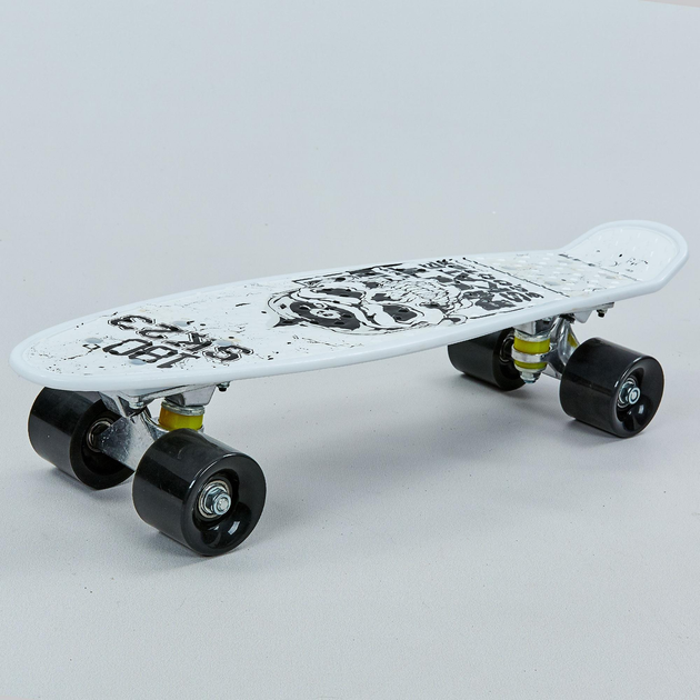 Скейтборд пластиковый Penny HB-13-5 22in с рисунком ЧЕРЕП (колесо-PU d ...
