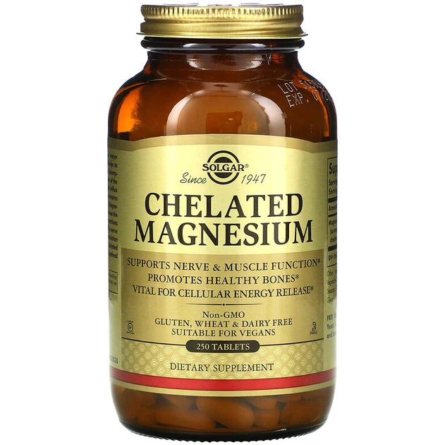 Хелатний магній SOLGAR "Chelated Magnesium" 400 мг (250 таблеток ...