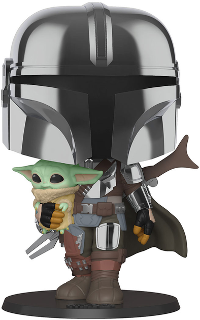 Игровая фигурка Funko Pop серии Мандалорец Мандалорец в хроме с малышом ...