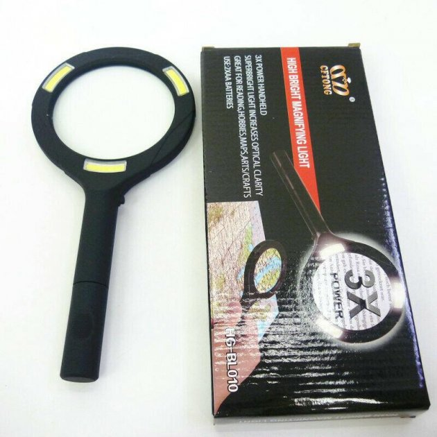 Ручная лупа HLV HG-BL010 с LED подсветкой увеличительное стекло 3X ...