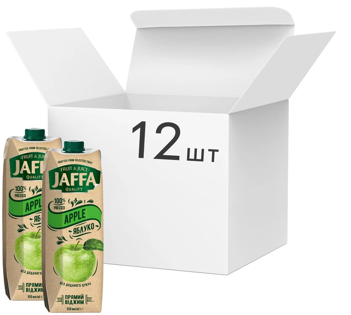 Упаковка яблочного сока Jaffa Pressed без сахара 0.95 л х 12 шт ...