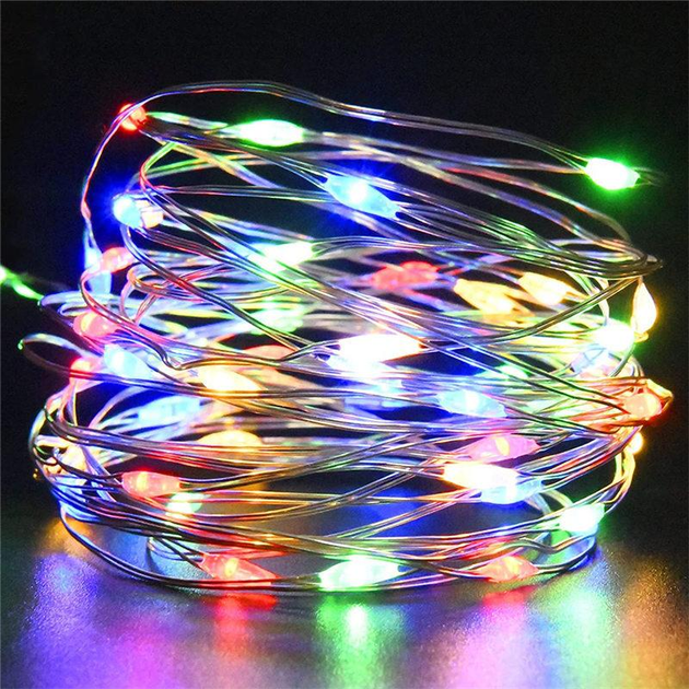 Новогодняя светодиодная гирлянда нить капли росы 100 Led на батарейках ...