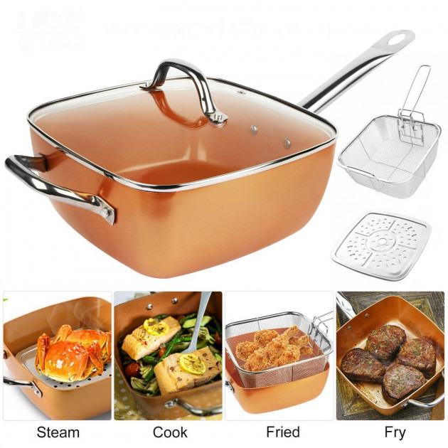 Сковородка-фритюрниця квадратная с крышкой TOP KITCHEN BN-8001 – фото ...