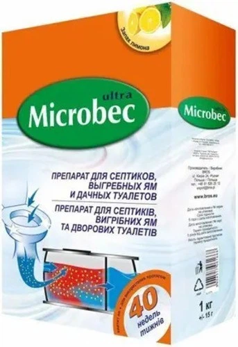 Засіб для вигрібних ям і септиків Bros Microbec Ultra з ароматом лимона ...